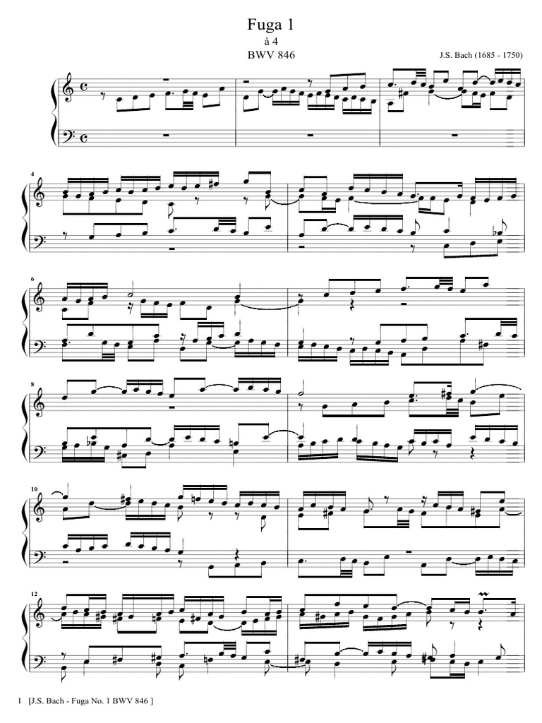 Bach Clave Temperado Fuga | PDF