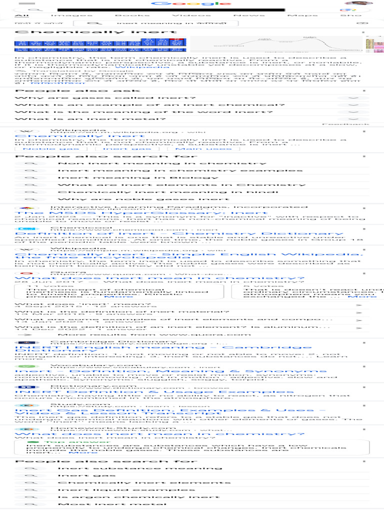 Inert Meaning in Chemistry - Google Search | PDF | Chemistry | Chemical ...