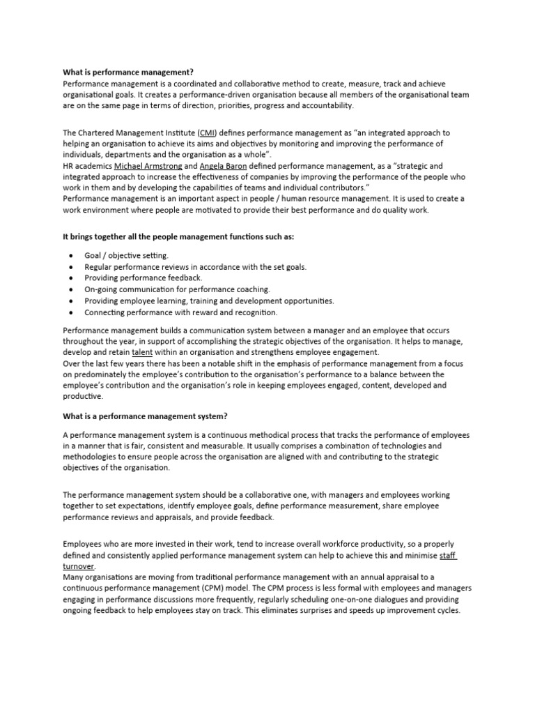 What Is A Performance Management System Pdf Goal Performance Appraisal