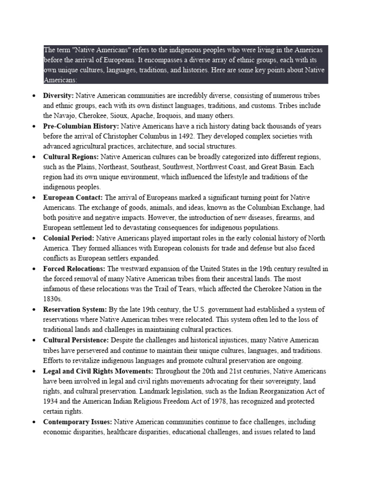 Native Americans | PDF | Native Americans In The United States ...
