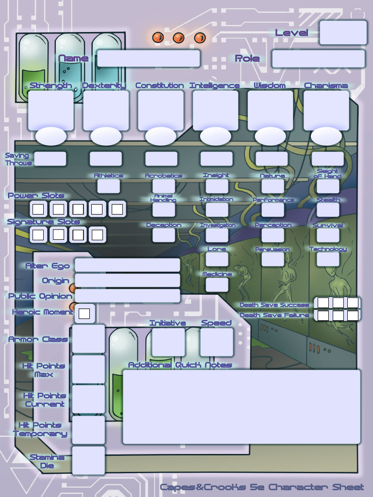 C&C Blank Character Sheet PDF Form Fillable Edit | PDF