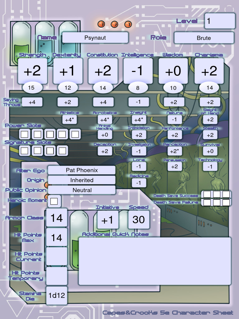 Psynaut - Pat Phoenix Pregen New | PDF