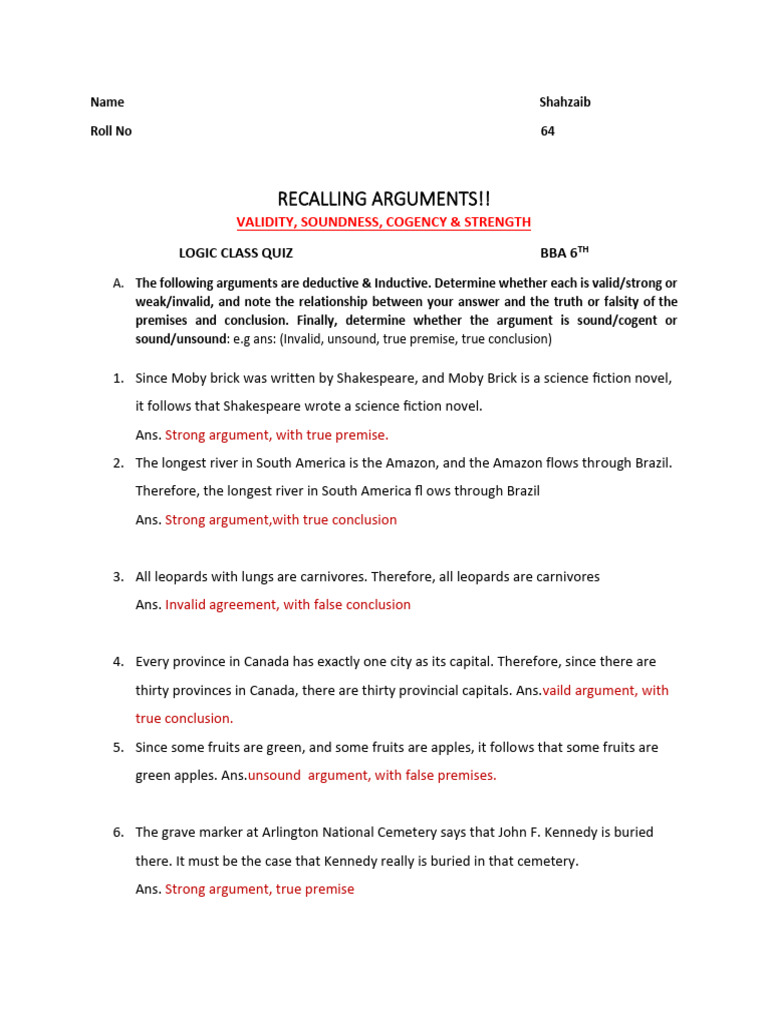Logic Assignment | Download Free PDF | Argument | Deductive Reasoning