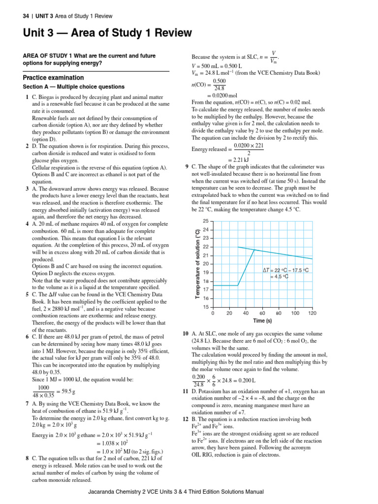 Heinneman Unit 3 AOS 1 - Chemistry Answers | PDF | Redox | Cathode