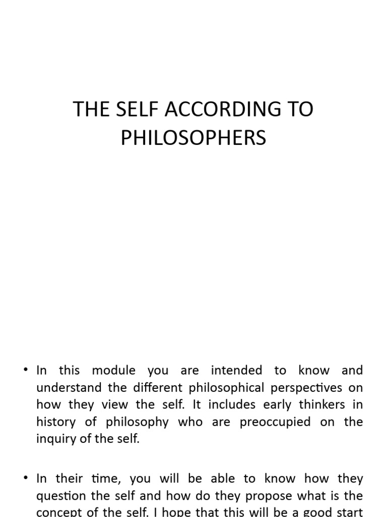 8 The Self by Philosophers | PDF | Soul | Philosophy Of Self