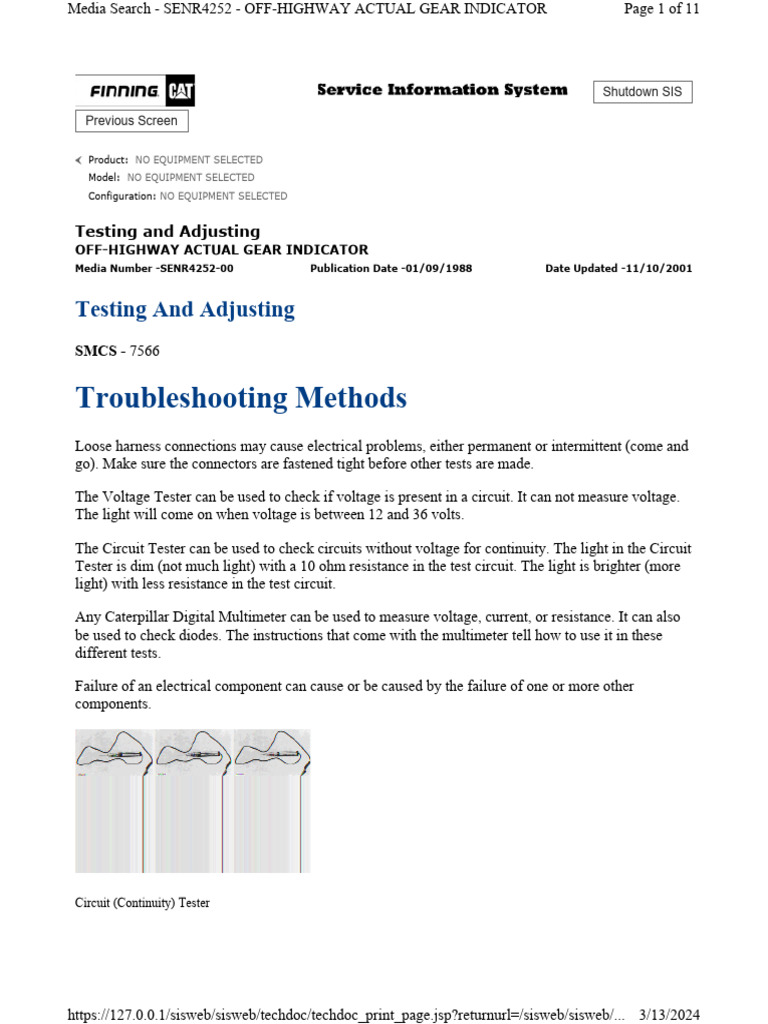 Testing and Adjusting | PDF | Electrical Connector | Voltage