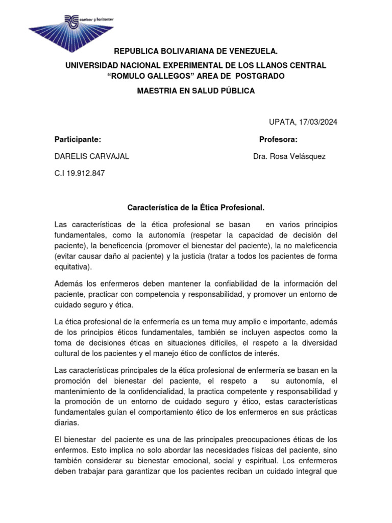 Etica y Moral Darelis #3 | PDF | Enfermería | Paradigma