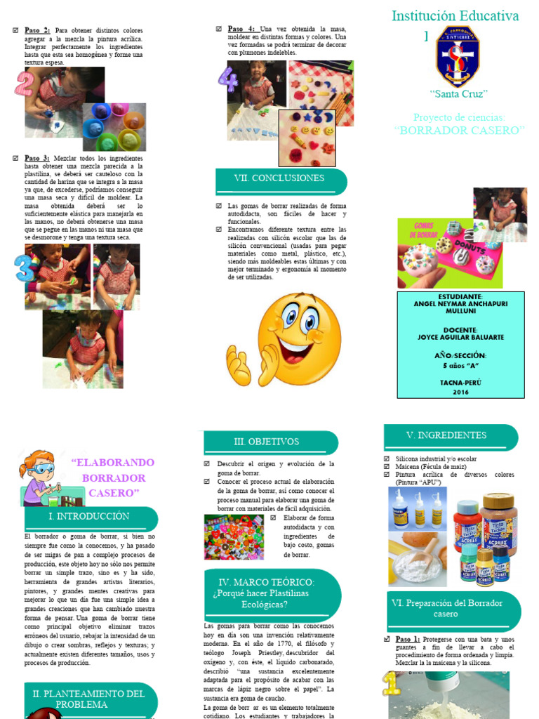 Tríptico de Borrador Casero | PDF | Caucho natural