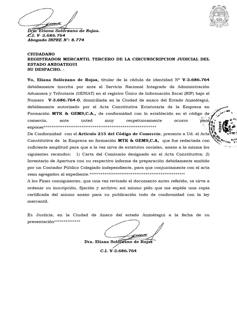 Documentos Legales 3 | PDF | Compartir (Finanzas) | Documento de identidad