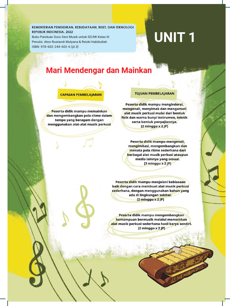 Buku Guru Seni Musik - Seni Musik Buku Panduan Guru SD Kelas III BAB 1 ...