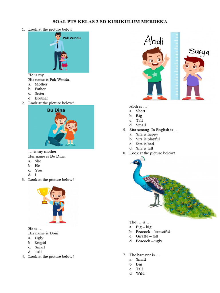 Soal PTS Kelas 2 SD | PDF