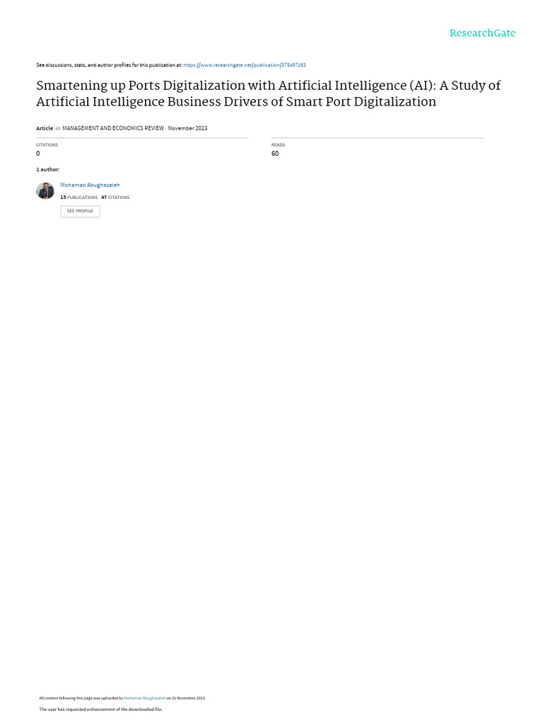 AI-Driven Smart Port Digitalization | PDF | Artificial Intelligence ...