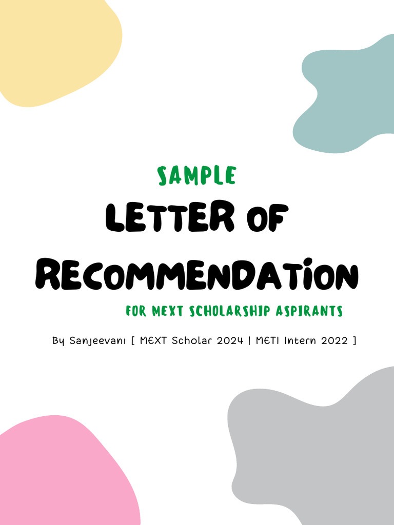 Mext Scholarship Sample Lor | PDF | Communication | Empathy