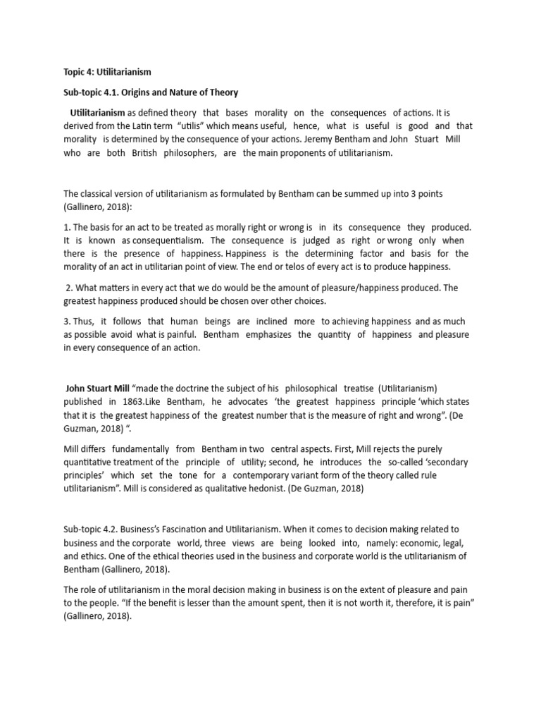 Utilitarianism Word | Download Free PDF | Utilitarianism | John Stuart Mill