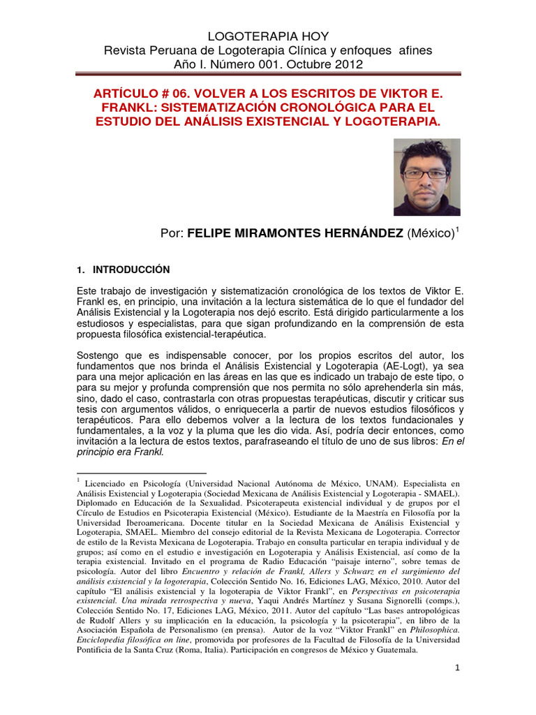 Artículo 001. 06. Felipe Miramontes. Apael | PDF | Psicoterapia ...