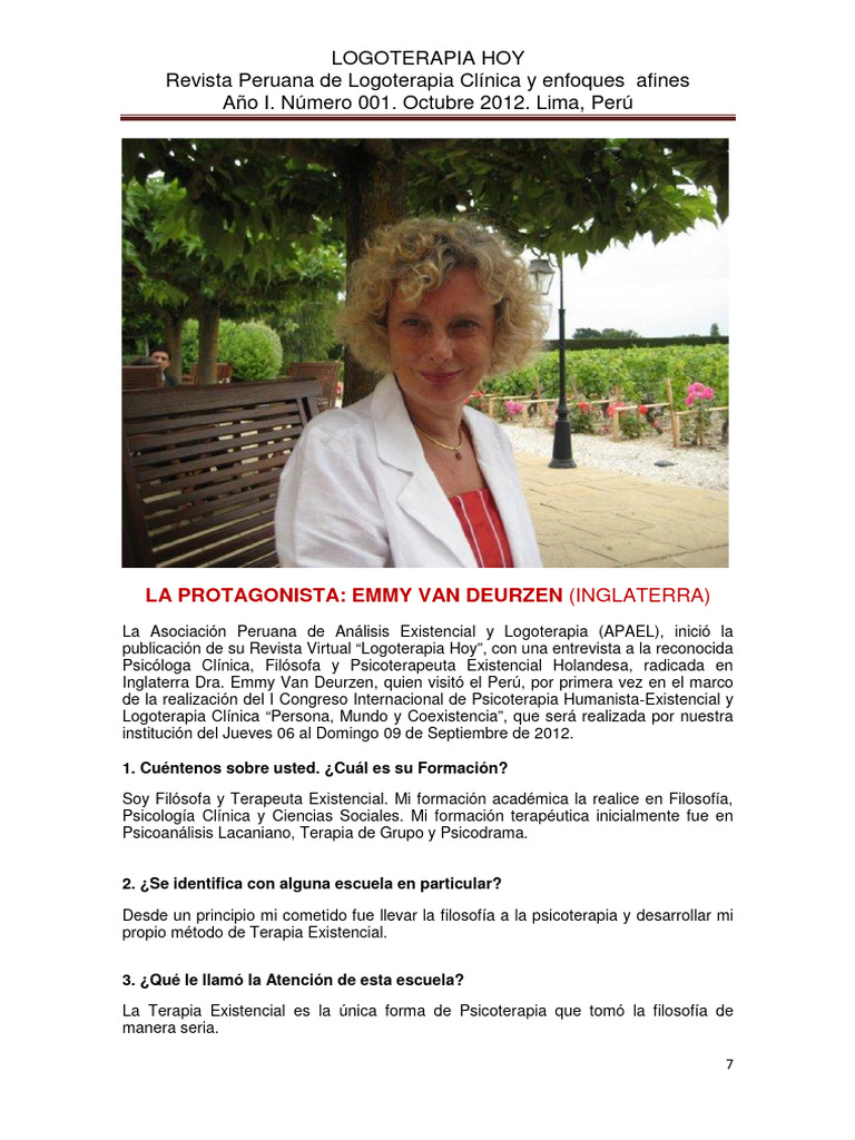 Entrevista A Emmy | PDF | Psicoterapia | Existencialismo