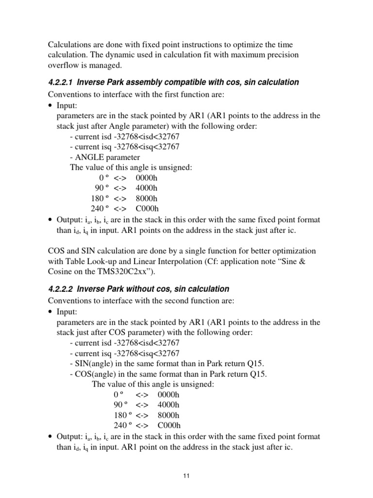 4 CLARKE & PARK TRANSFORMS ON THE TMS320C2xx | Download Free PDF | Function (Mathematics ...
