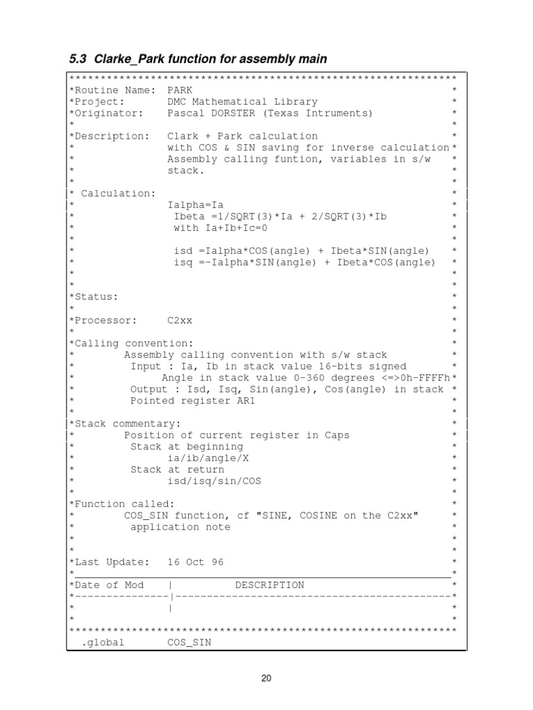 9 CLARKE & PARK TRANSFORMS ON THE TMS320C2xx | PDF | Trigonometry ...