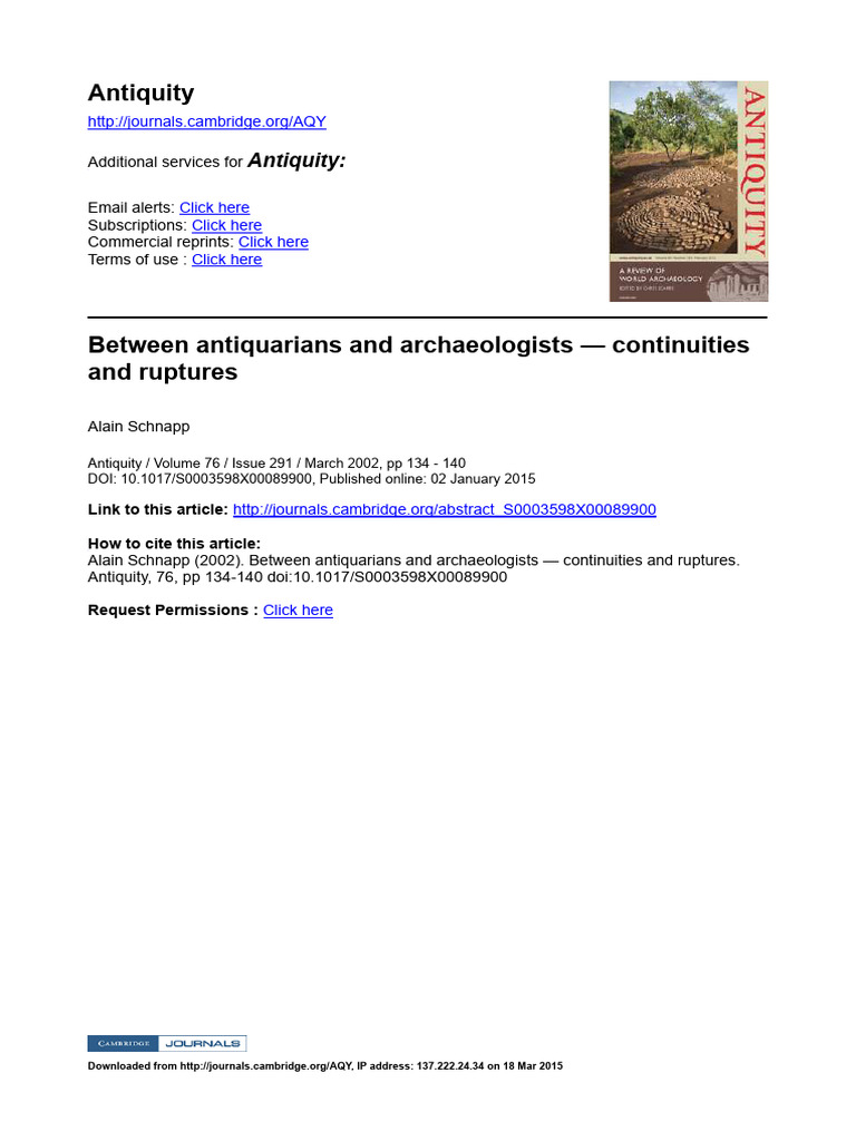 Antiquarians vs. Archaeologists: A History | PDF | Archaeology ...