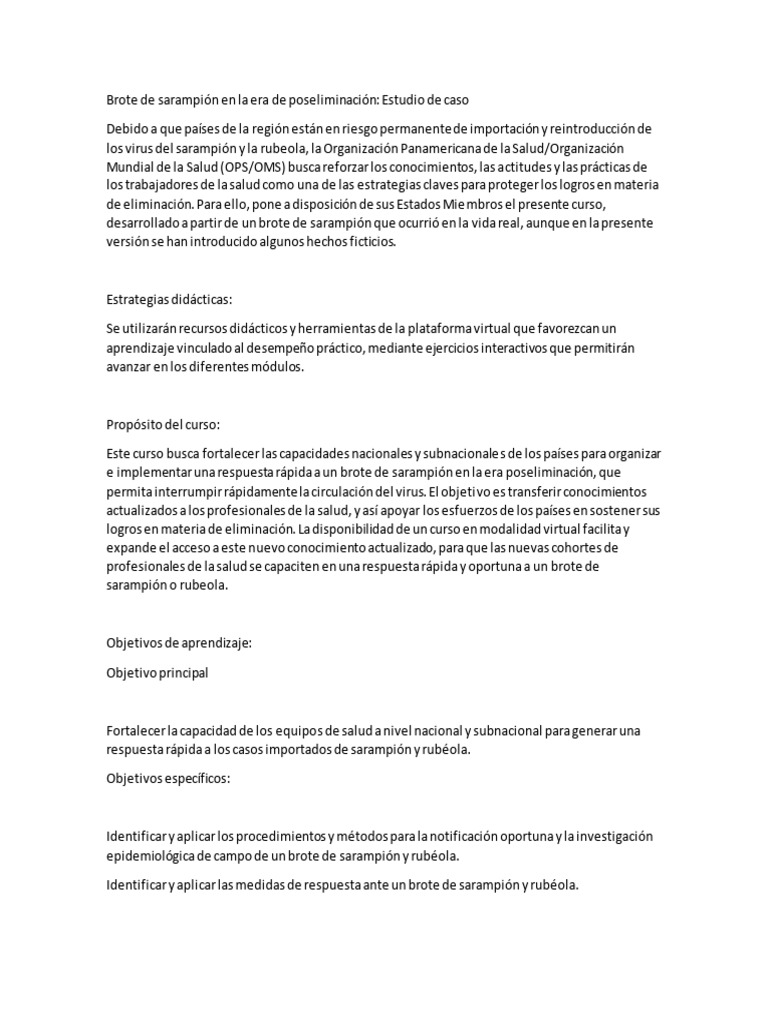 Brote de Sarampión en La Era de Poseliminación | PDF | Sarampión | Medicina