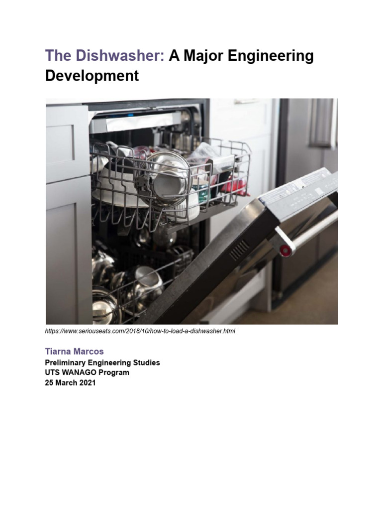 Dishwasher Engineering Report | PDF | Dishwasher | Water