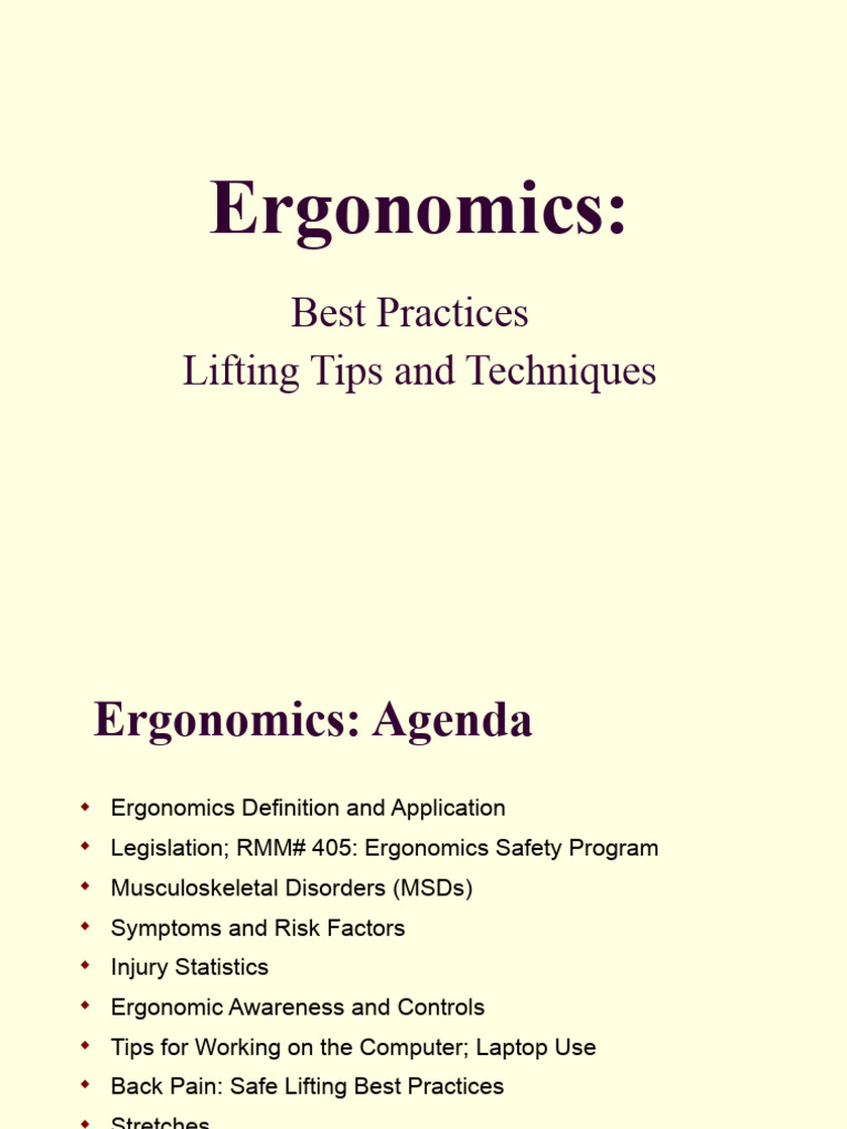 Ergonomics Training | PDF | Human Factors And Ergonomics ...