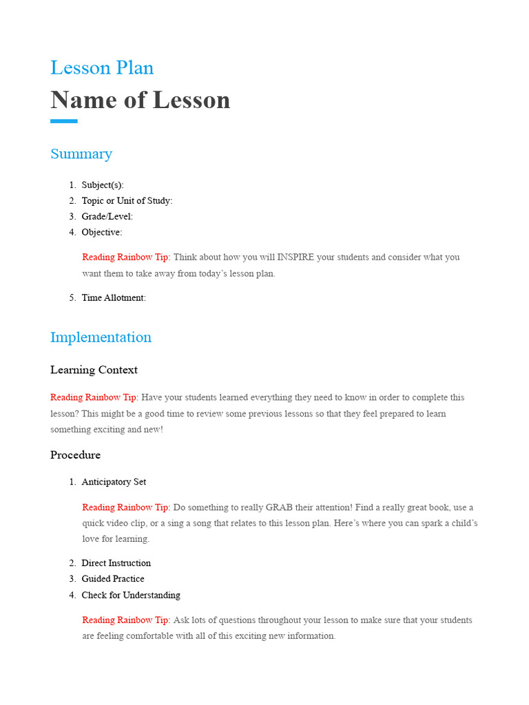 Lesson Plan2 | PDF