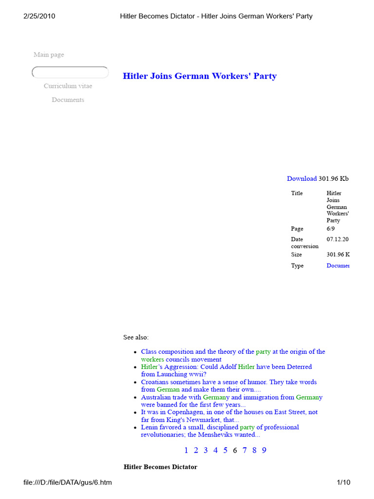 Hitler Becomes Dictator | PDF | Nazi Germany | Adolf Hitler