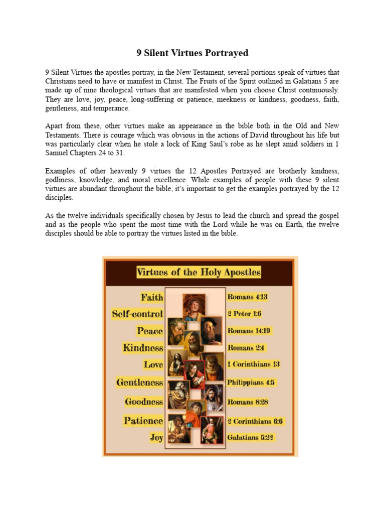 9 Silent Virtues Portrayed | PDF | Jesus | Gospel Of Matthew