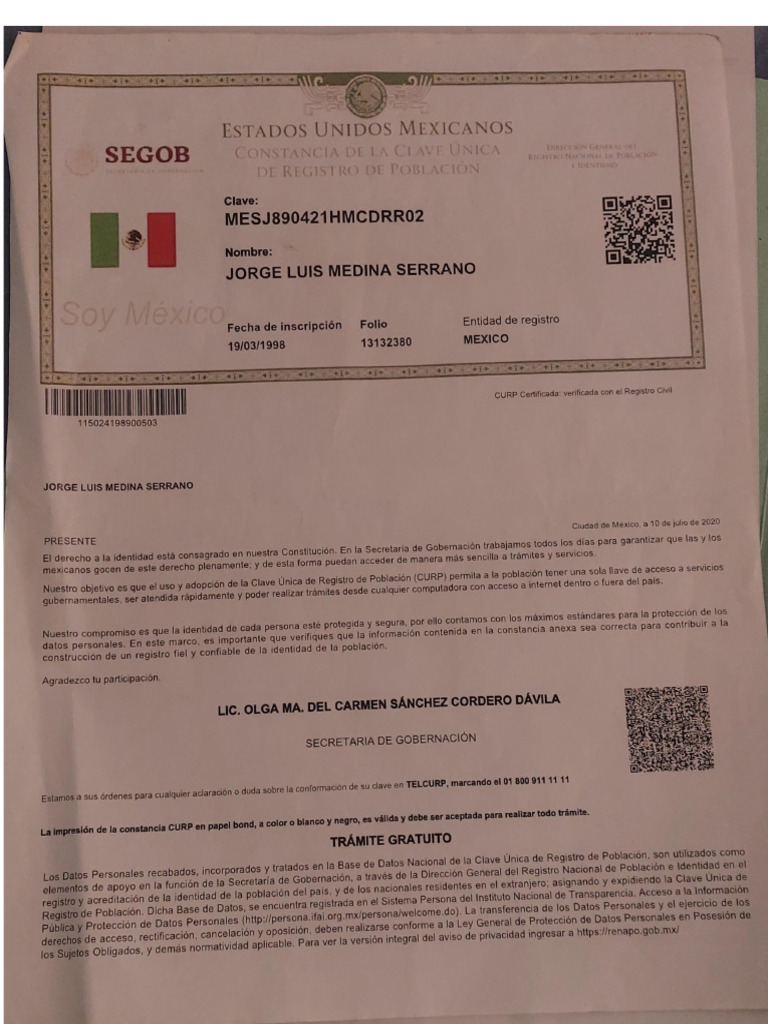 Documento Curp | PDF