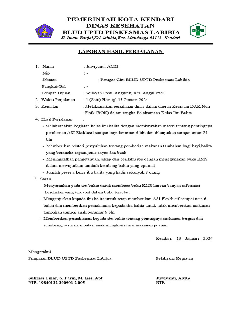 Laporan Hasil KLS Balita | PDF