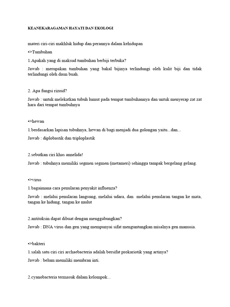 Soal Biologi Eka Ayu | PDF