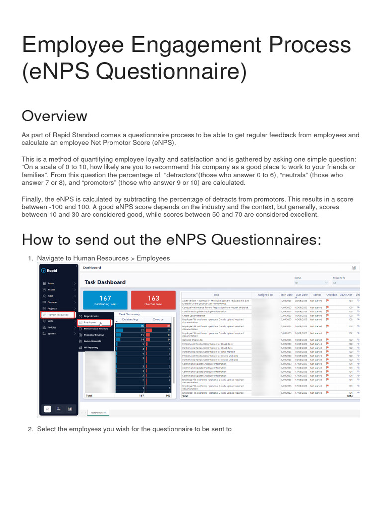 Employee Engagement Process Enps Questionnaire | PDF | Business | Computers
