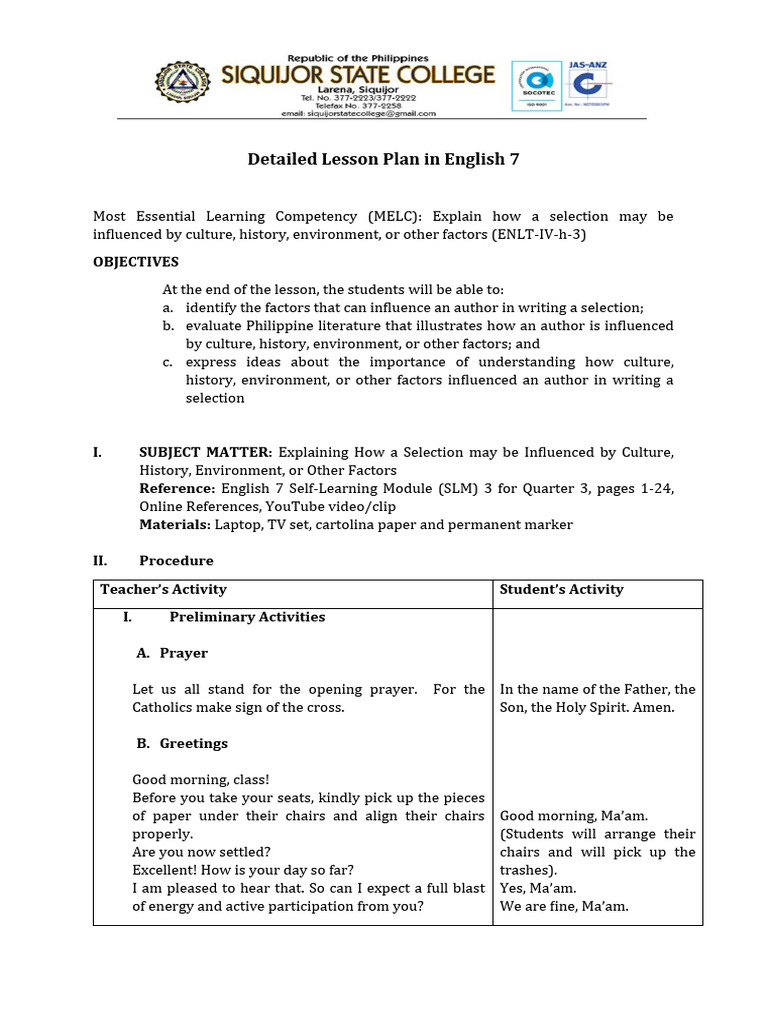 English 7-Q3 Module 3 | PDF | Social Science