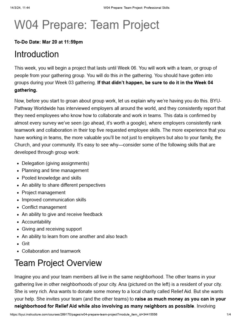 W04 Prepare - Team Project - Professional Skills | PDF | Communication | Human Communication