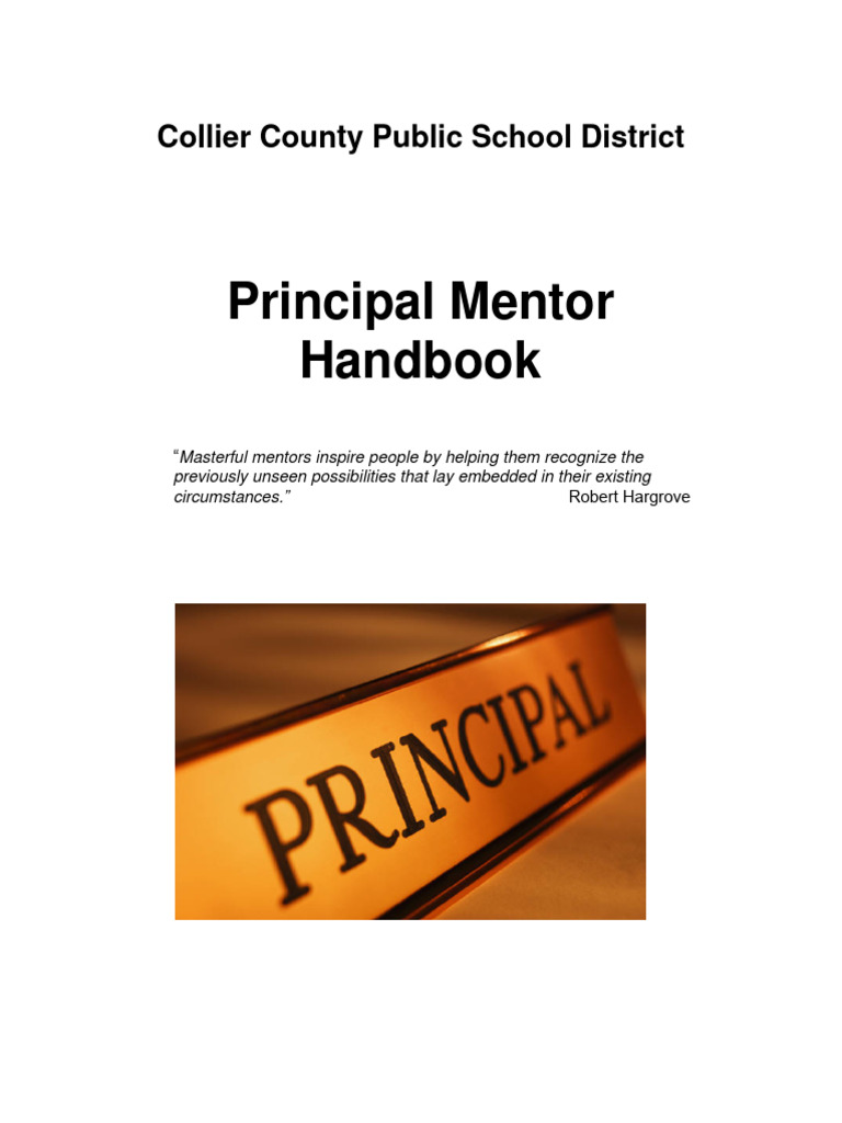 Principal Mentor Handbook | PDF | Mentorship | Leadership