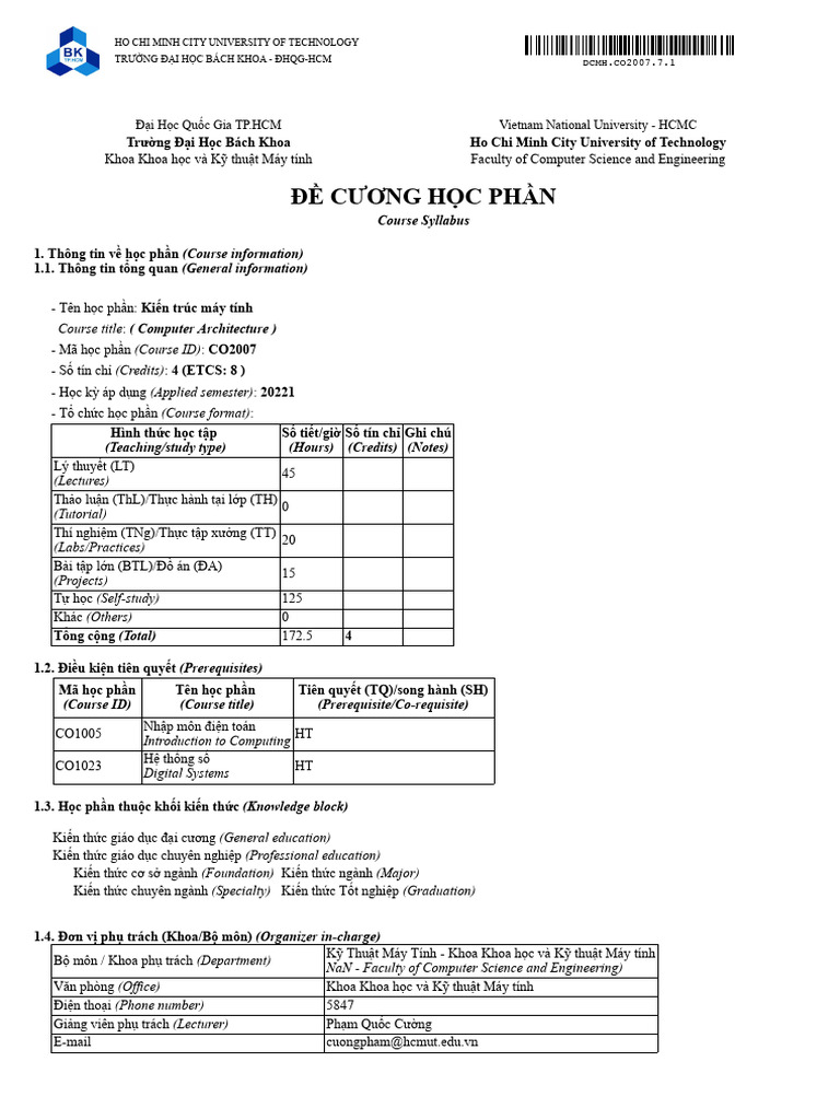 CO2007 - Computer Architecture | PDF