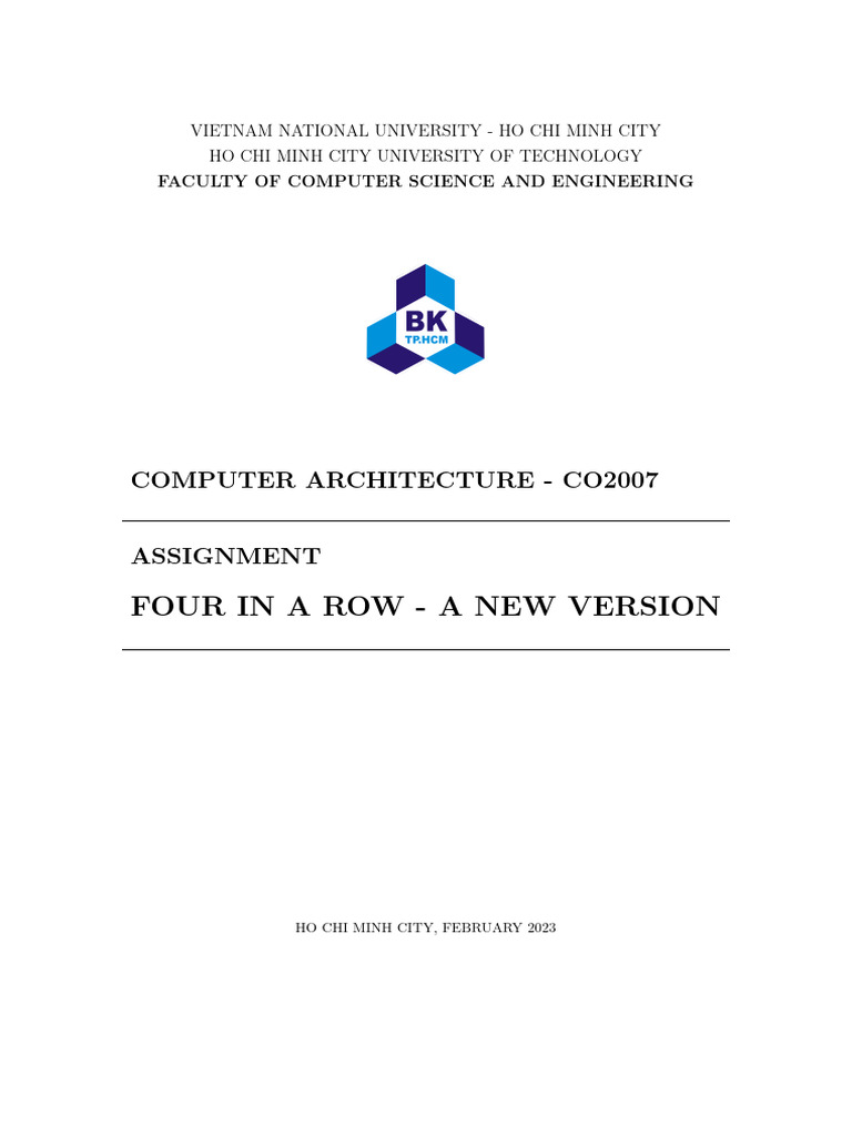 Assignment - CA - Semester 222 - v1 | PDF | Computer Programming | Computer Architecture