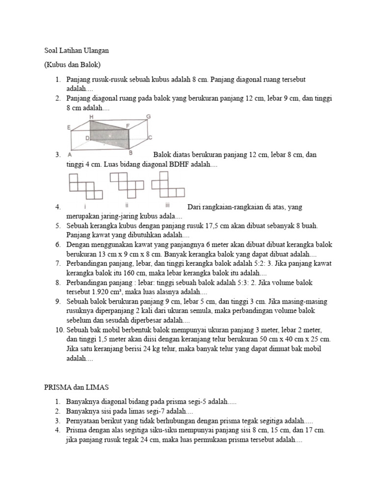 Soal Matematika Geometri | PDF | Griya & Taman