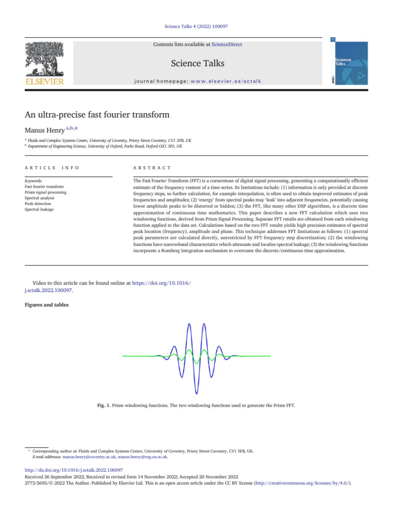 An Ultra Precise Fast Fourier Transform 2022 Science Talks Pdf Filter Signal Processing