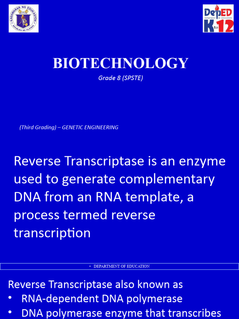 Grade 8 Genetic Engineering Basics | PDF | Reverse Transcriptase ...