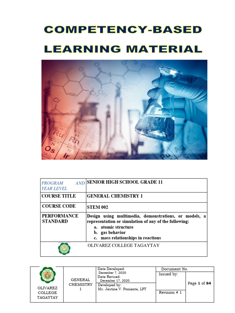 Ps1 General Chemistry Revised | PDF | Mixture | Chemistry