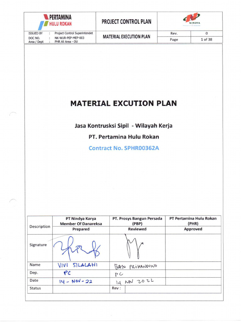 Nk-Wur-Pep-Mep-003 Material Excution Plan | PDF | Databases | Business