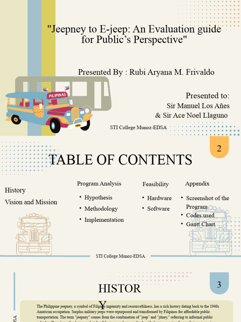 Jeepney To E-Jeep An Evaluation Guide For Public's Perspective | Download Free PDF ...
