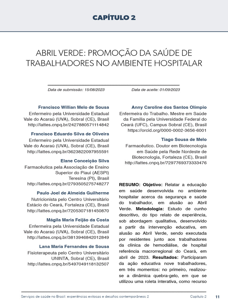 Saúde Ocupacional no Abril Verde | PDF | Ginástica | Saúde mental