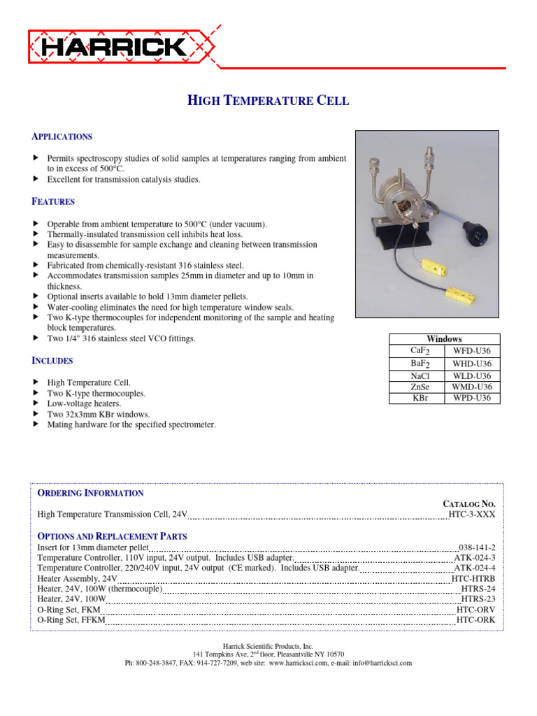 Data Sheet High Temperature Cell | PDF | Thermocouple | Applied And ...