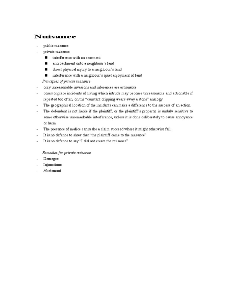 Understanding Private Nuisance Law | PDF