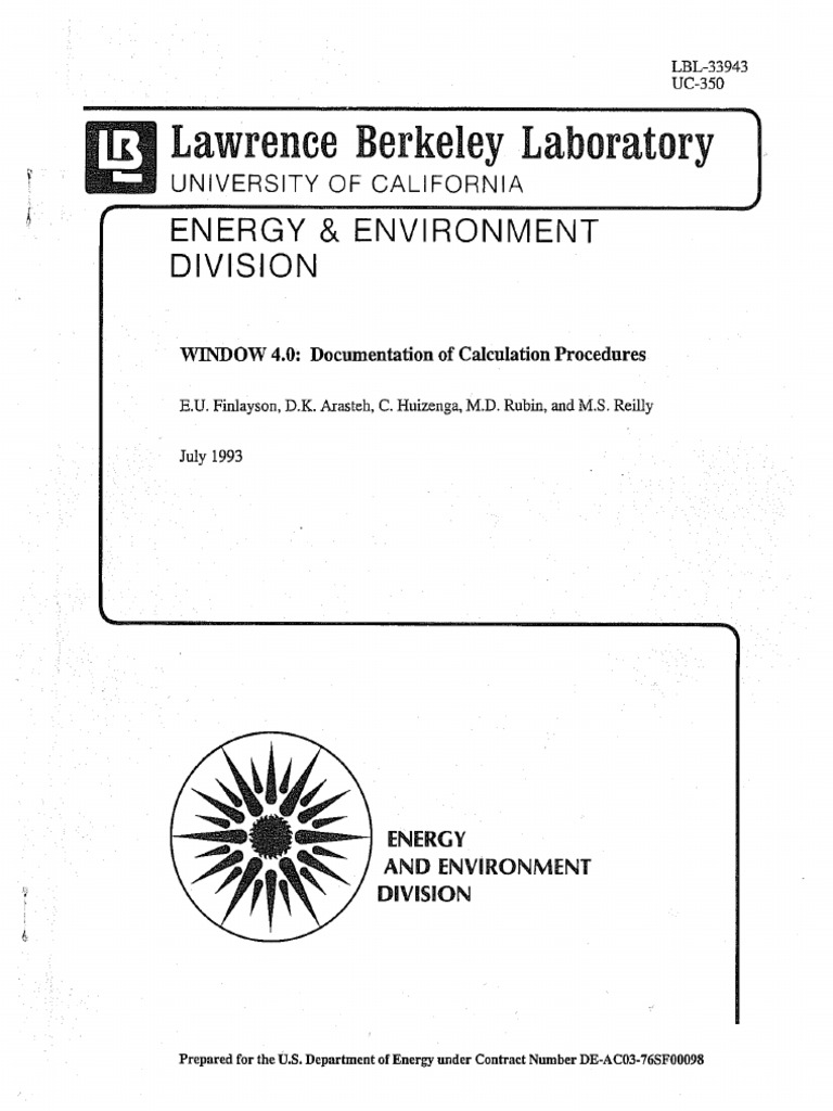 WINDOW 4.0 Documentation of Calculation Procedures | PDF