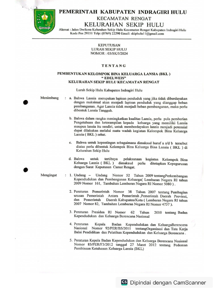 SK BKL Sekip Hulu | PDF