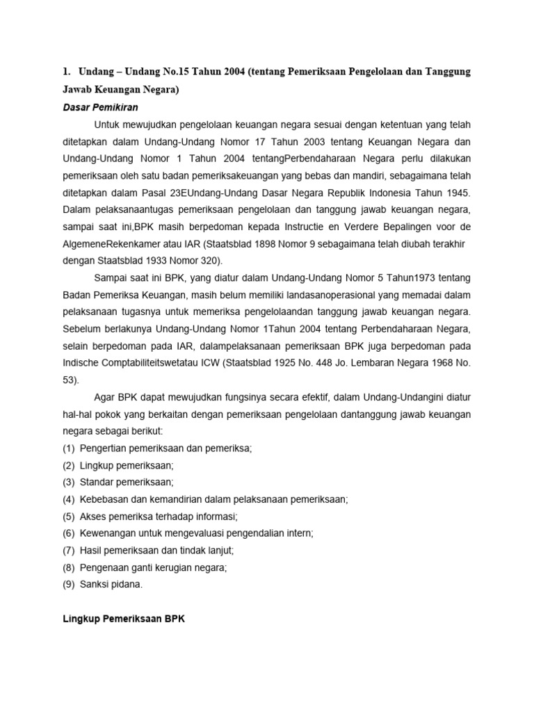 Uu 15 2004 | PDF | Ilmu Sosial | Hukum